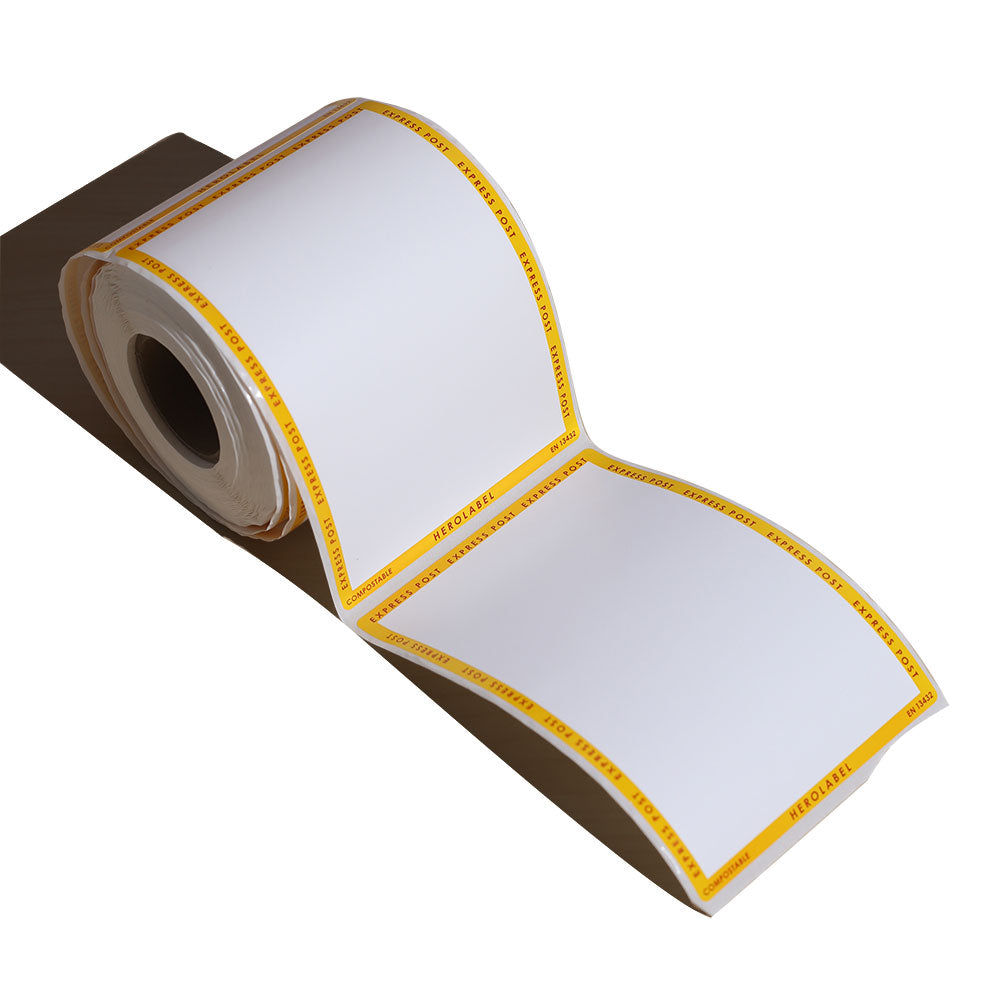 Compostable Shipping Labels on Rolls | Hero Packaging